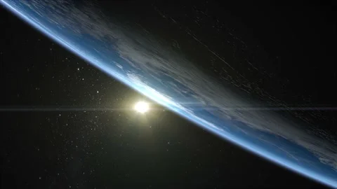 Sunset over the Earth. View from space. ... | Stock Video | Pond5