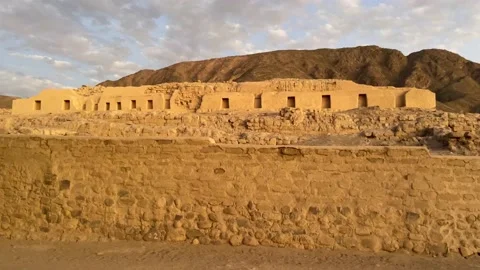 Sunset over the Incas ruins Los Paredone... | Stock Video | Pond5