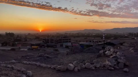 Sunset over the Incas ruins Los Paredone... | Stock Video | Pond5
