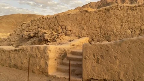 Sunset over the Incas ruins Los Paredone... | Stock Video | Pond5