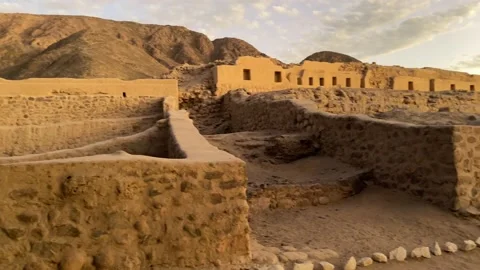 Sunset over the Incas ruins Los Paredone... | Stock Video | Pond5