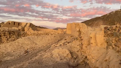 Sunset over the Incas ruins Los Paredone... | Stock Video | Pond5
