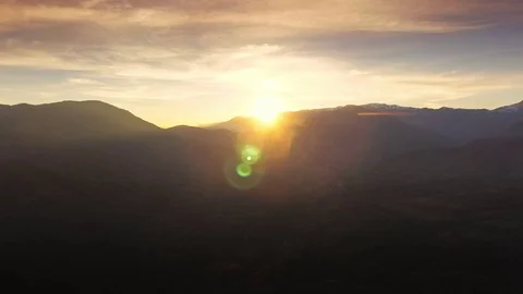 Sunset panorama scenery valley sun rays ... | Stock Video | Pond5