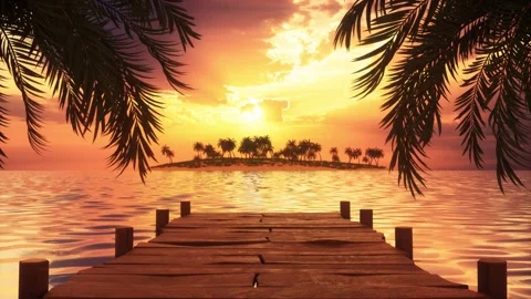 Sunset at the Sea Island Beach - Loop Pa... | Stock Video | Pond5