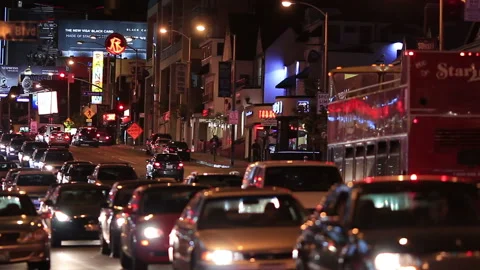 Hollywood Sunset Strip Night Stock Footage ~ Royalty Free Stock Videos ...