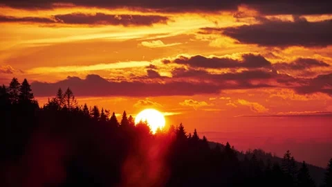 Sunset Time Lapse Mountains Sun Rays Clo... | Stock Video | Pond5