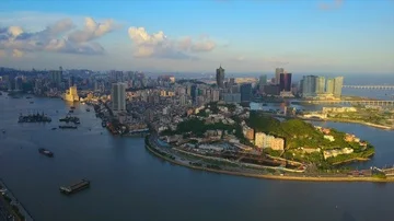 sunset time zhuhai bay famous macau city... | Stock Video | Pond5