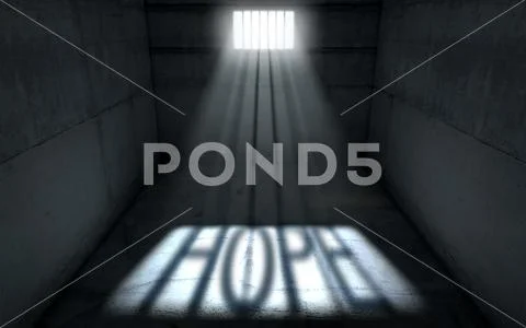 Sunshine Shining In Prison Cell Window: Graphic #85716657