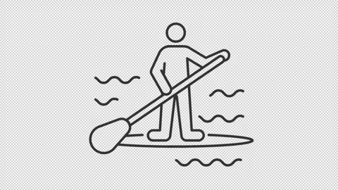 Sup boarding animated icon | Stock Video | Pond5