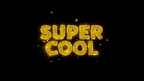 Super Cool Text Sparks Particles on Blac... | Stock Video | Pond5