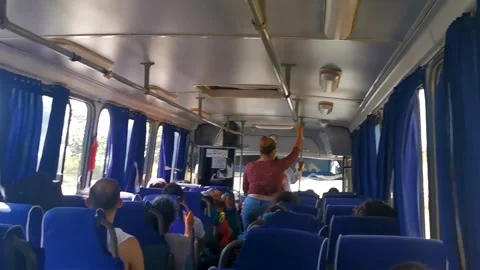 Super fast on the inside of the bus in M... | Stock Video | Pond5