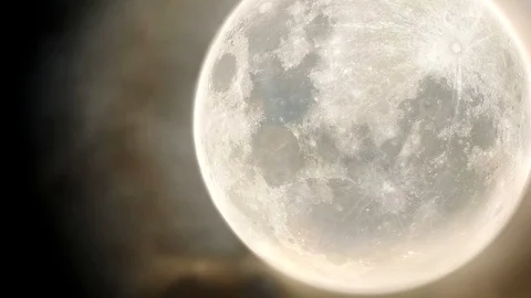 Super Full Moon 4K Zoomed in, Surface pa... | Stock Video | Pond5