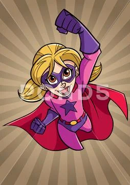 Super Girl Flying Ray Light Background: Graphic #98739229