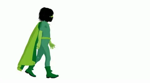 super hero boy walking on a white backgr... | Stock Video | Pond5