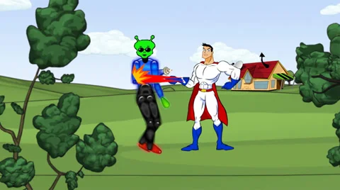 Super Hero Cartoon Segment | Stock Video | Pond5