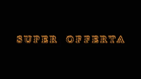 Super Offerta fire text effect black bac... | Stock Video | Pond5