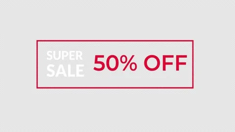 super sale 50% off word animation motion... | Stock Video | Pond5