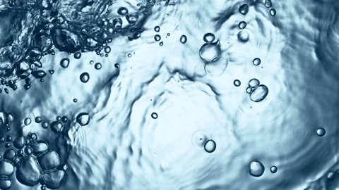 Super slow motion of bubbling water in d... | Stock Video | Pond5