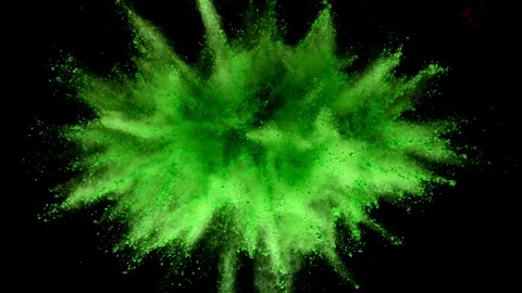 Super slow motion of coloured powder exp... | Stock Video | Pond5