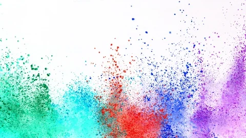 Super slow motion of coloured powder exp... | Stock Video | Pond5