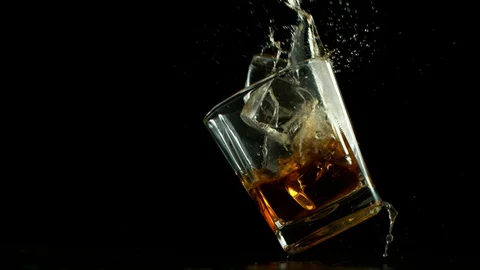 Super slow motion of falling glass of wh... | Stock Video | Pond5