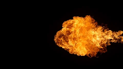 Super slow motion of fire blast isolated... | Stock Video | Pond5
