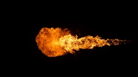 Super slow motion of fire blast isolated... | Stock Video | Pond5
