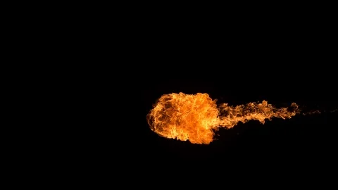 Super slow motion of fire blast isolated... | Stock Video | Pond5