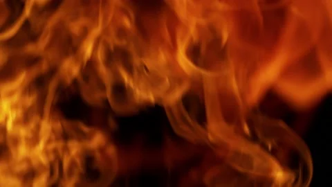Super slow motion of fire blast isolated... | Stock Video | Pond5