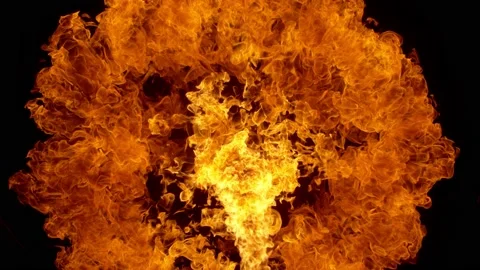 Super slow motion of fire blast isolated... | Stock Video | Pond5