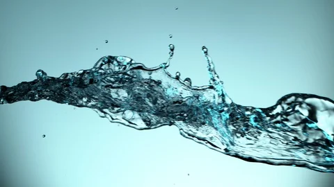 Super slow motion of flying water splash... | Stock Video | Pond5