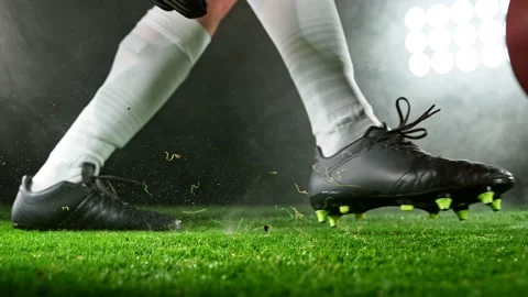 Super slow motion of football player kic... | Stock Video | Pond5