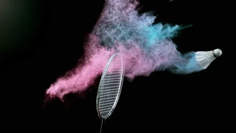 Super slow motion of hitting badminton r... | Stock Video | Pond5