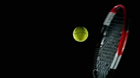 Super slow motion of hitting tenis ball ... | Stock Video | Pond5