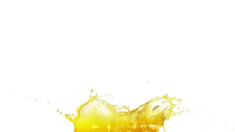 Super slow motion of orange juice splash... | Stock Video | Pond5