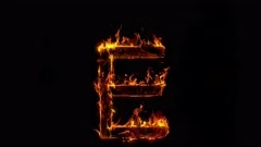 Burning Letter E