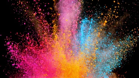 Super Slow Motion Shot of Color Powder E... | Stock Video | Pond5