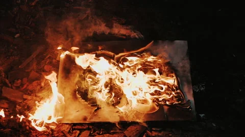 Super Slow Motion Shot of Fire Flames Is... | Stock Video | Pond5