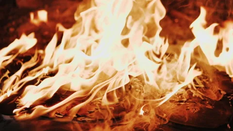 Super Slow Motion Shot of Fire Flames Is... | Stock Video | Pond5