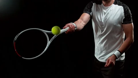 Super slow motion of tennis player hitti... | Stock Video | Pond5