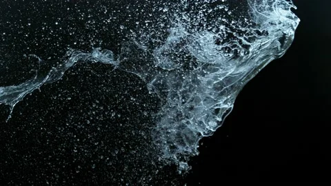 Super slow motion of water splash, isola... | Stock Video | Pond5