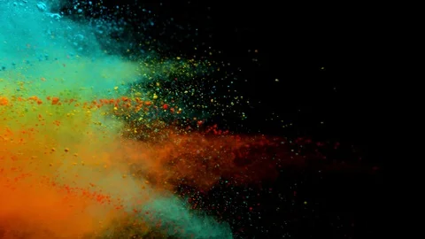 Super Slowmotion Shot of Side Color Powd... | Stock Video | Pond5