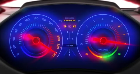 Super Sport Car Speedometer And Tachomet... | Stock Video | Pond5