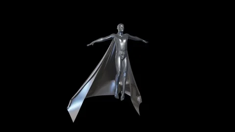 Superhero with cape. 3d animation render | Stock Video | Pond5