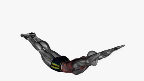 superman fitness exercise workout anima... | Stock Video | Pond5