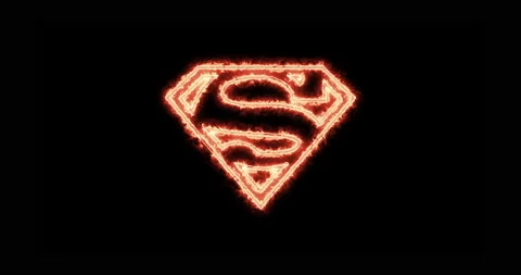 Superman logo symbol signal burning. Loo... | Stock Video | Pond5