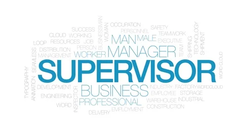 Supervisor animated word cloud. Kinetic ... | Stock Video | Pond5