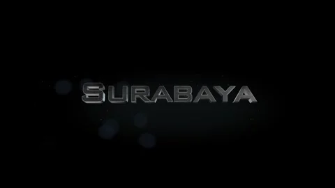 Surabaya 3D title word made with metal a... | Stock Video | Pond5