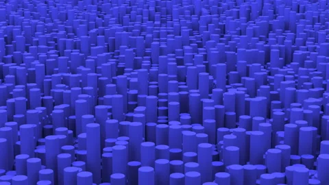 Surface with blue cylinders close up ani... | Stock Video | Pond5