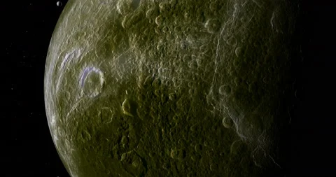 Surface of Dione, Saturn's moon, rotatin... | Stock Video | Pond5